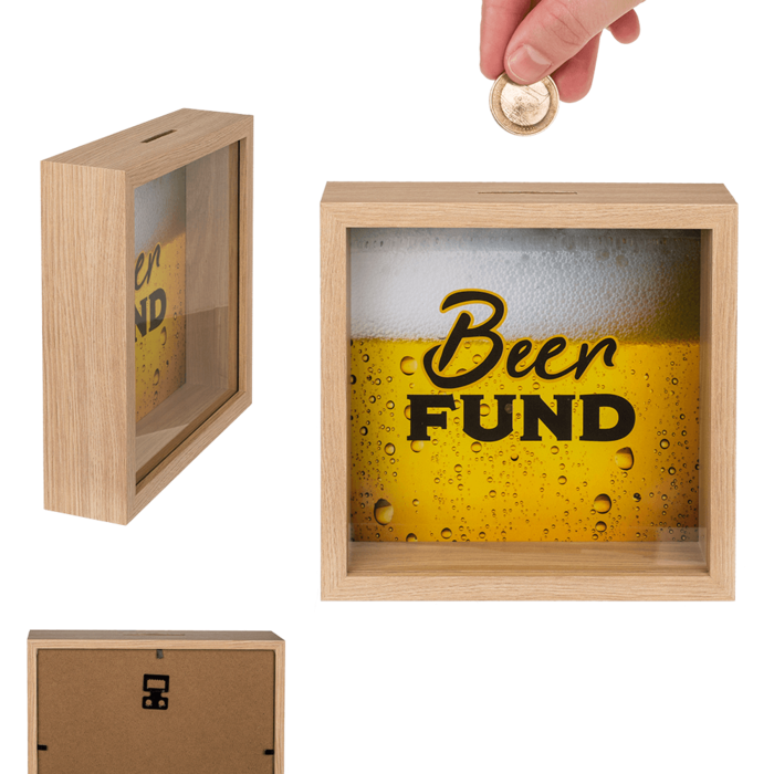 Houten spaarpot voor bier - Beer Fund | 10483256